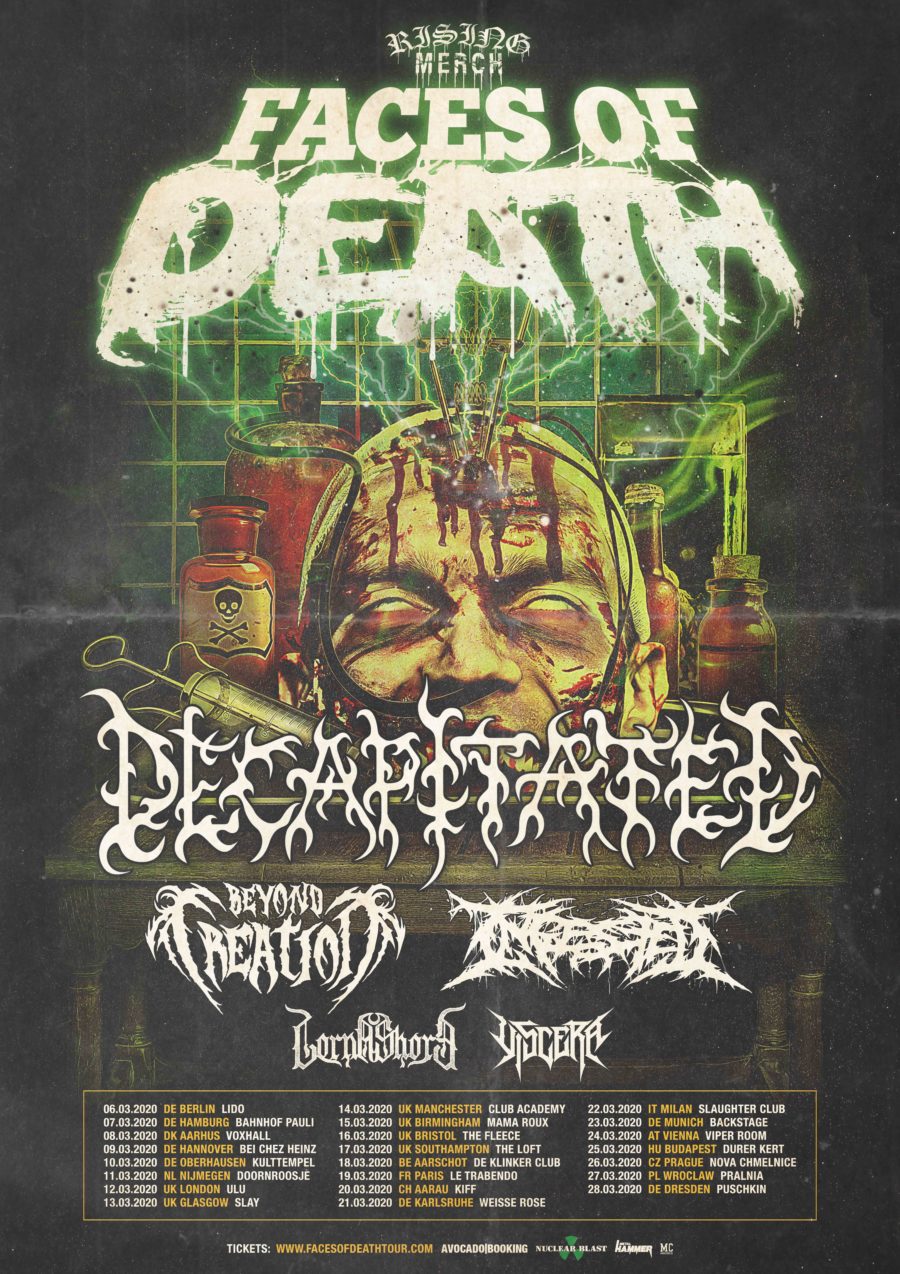 Decapitated - Rising Merch Faces Of Death Tour 2020 • metal.de